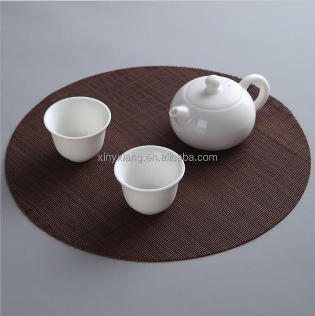 Factory wholesale&custom Natural table dinner woven bamboo placemat, Hand weave round bamboo placemats& coaster
