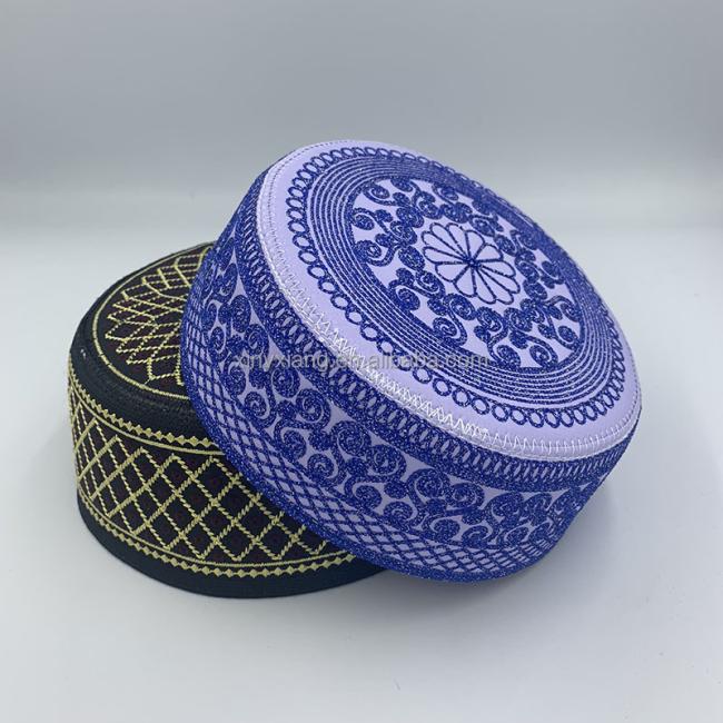 Factory Wholesale Embroidery Muslim Kufi Hat Mens Boys Kufi koofi kofi Topi Cap, Men Boys Kufi koofi kofi Topi Embroidery Caps
