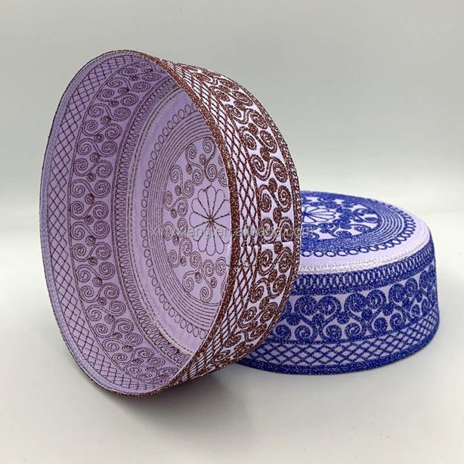 Factory Wholesale Embroidery Muslim Kufi Hat Mens Boys Kufi koofi kofi Topi Cap, Men Boys Kufi koofi kofi Topi Embroidery Caps