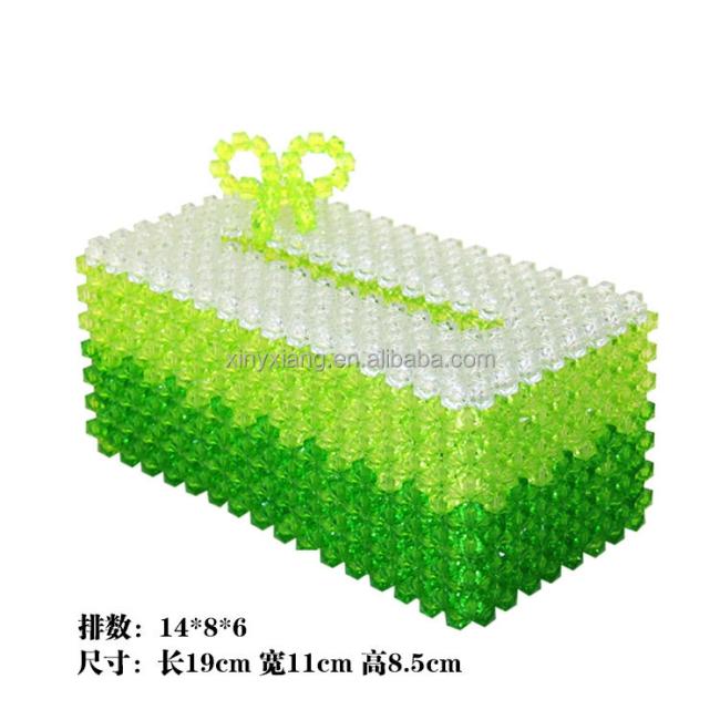 Factory Custom DIY Beads Set for Making Paper Tissue Cover Dispenser, DIY Beads Tissue Box Cover Dispenser Crafts Material Kit