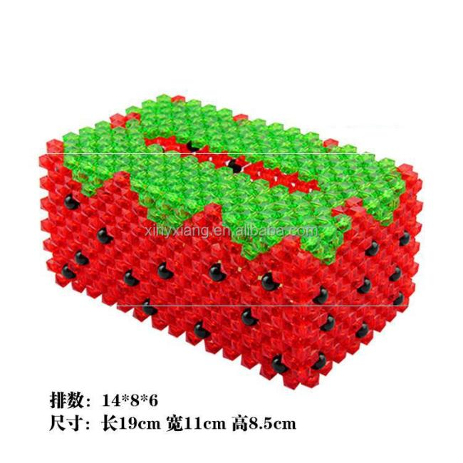 Factory Custom DIY Beads Set for Making Paper Tissue Cover Dispenser, DIY Beads Tissue Box Cover Dispenser Crafts Material Kit