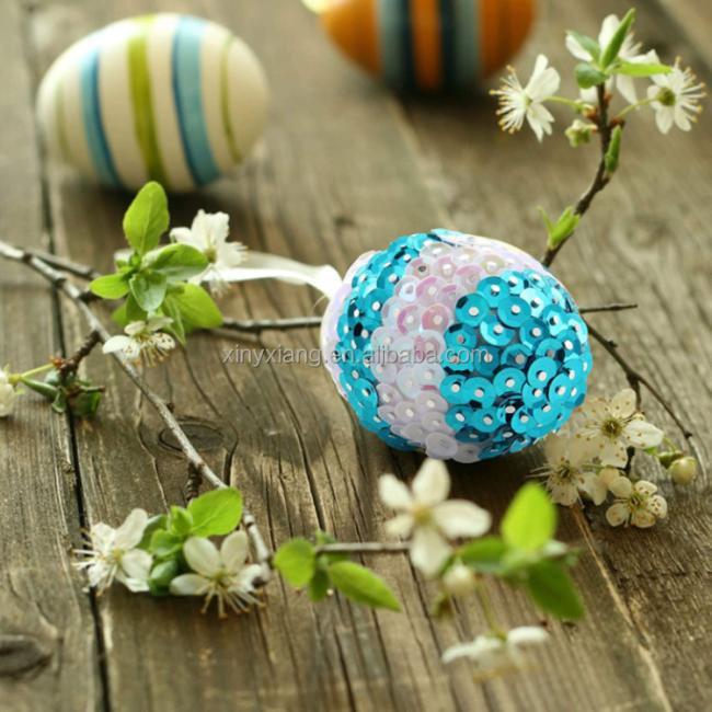 Factory Wholesale DIY Easter craft ideas using styrofoam eggs, Sequin Egg Ornament Craft Kit, DIY Christmas Ornaments007