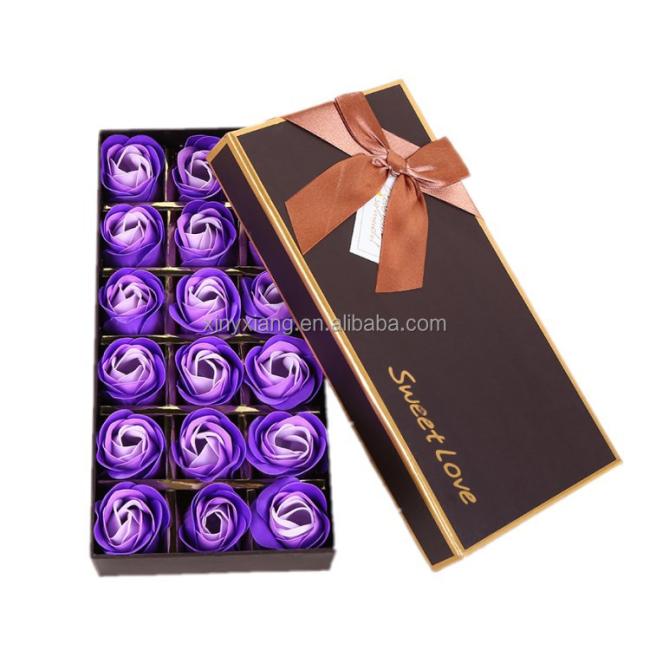 Factory Promotion Bath Soap Rose Flower Floral Scented Soap Rose Petals Body Soap in Gift Box for Valentine's Day Anniversary