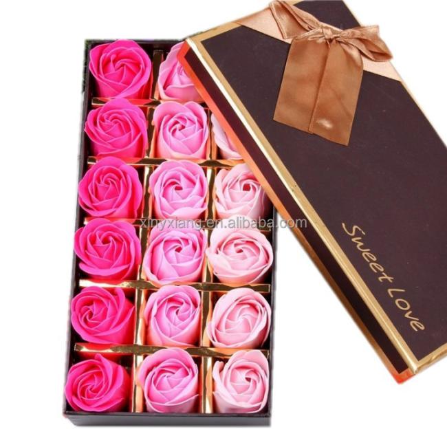 Factory Promotion Bath Soap Rose Flower Floral Scented Soap Rose Petals Body Soap in Gift Box for Valentine's Day Anniversary