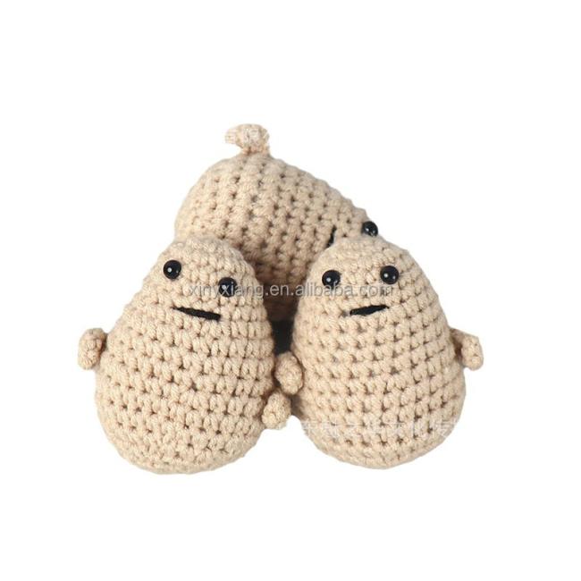 Factory Custom Funny Crochet Positive Potato, Funny Knitted Potato Doll, Cute Wool Knitting Doll With Positive Card