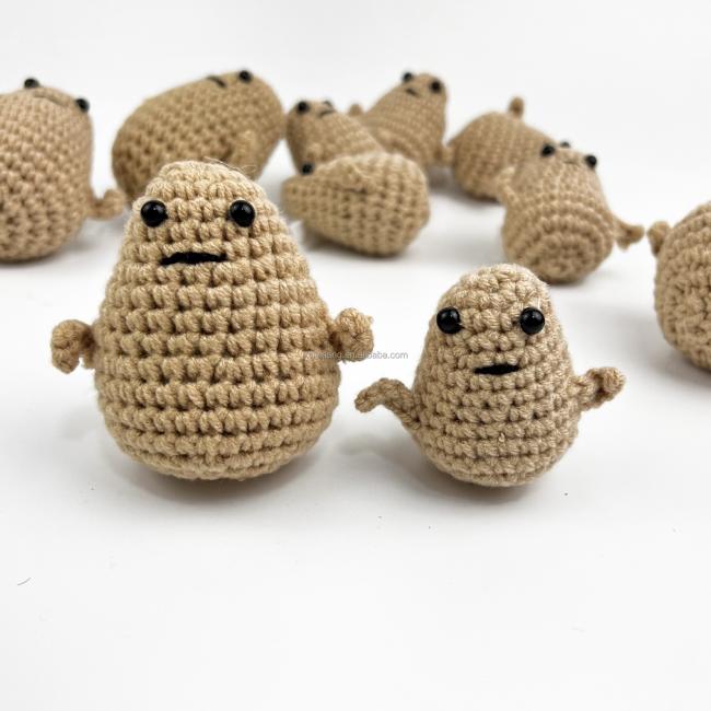 Factory Custom Funny Crochet Positive Potato, Funny Knitted Potato Doll, Cute Wool Knitting Doll With Positive Card