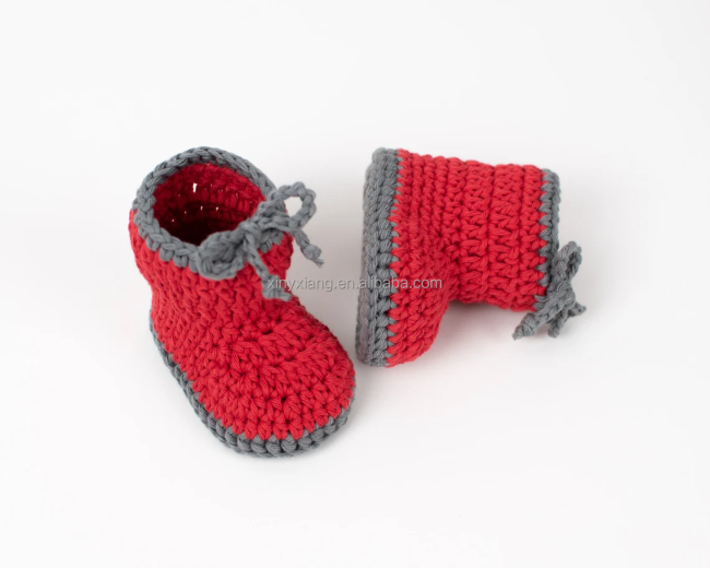 Factory Custom Handmade Crochet Baby Wool Toddler Shoes/Hand Knitted Newborn Baby Booties/Handmade Baby Gifts
