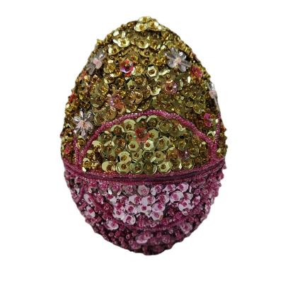 China Factory Wholesale DIY Easter craft ideas using styrofoam eggs, Sequin Egg Ornament Craft Kit, DIY Christmas Ornaments009 for sale