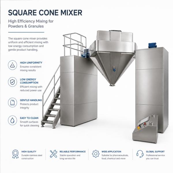 Quality Solid Dosage Pharmaceutical Powder Mixer 500L Cone Large Pharmacy Compounding for sale