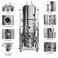 China Continuous Powder Processing Fluid Bed Granulator 500kg/H Pharmaceutical Granulation for sale
