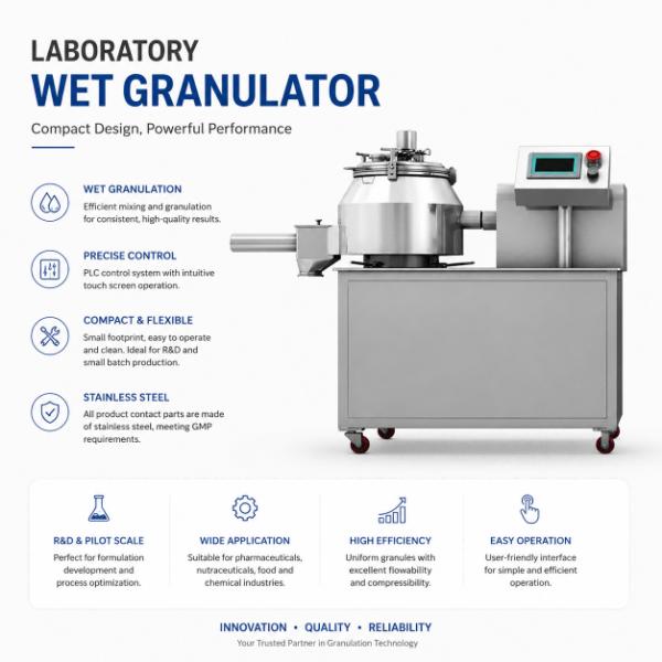 Quality Experimental Wet Mixing Granulator Small Batch Fluidized Bed Granulation Process for sale