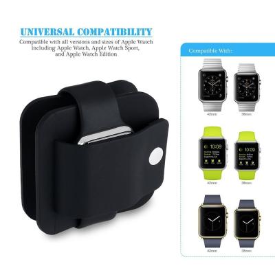 Cina Per il fondo del contenitore di orologio di Apple per il portafoglio antipolvere di carico del supporto del cavo del bacino del supporto dell'argano del cavo del silicone per Iwatch 38MM 42 in vendita