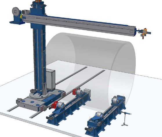 Column and Boom Manipulator TIG Welding Machine in operation
