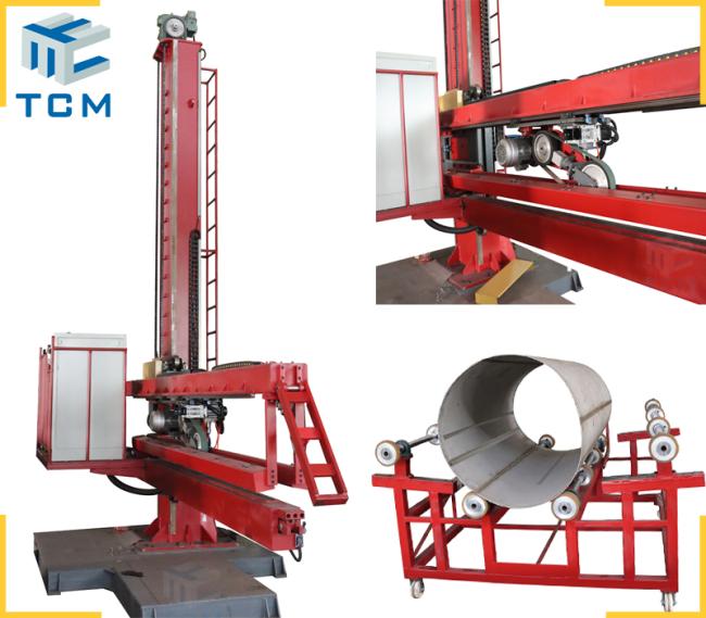 Automatic weld seam finishing machine for steel tank polishing
