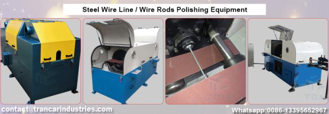 Wire rod polishing machine in operation