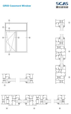 Cina 6063 Custom Window Frame Extrusion GR55 Powder Coating Profile di vetro in alluminio in vendita