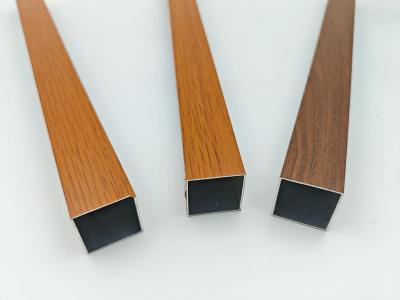China Rectangular Wood Grain Aluminum Profiles 0.8mm-1mm Aluminum Square Tube Profiles for sale