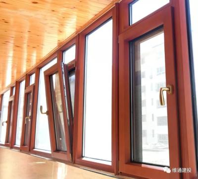 Cina Sguardo attraente rivestito della porta del grano di legno di alluminio industriale di profilo in vendita