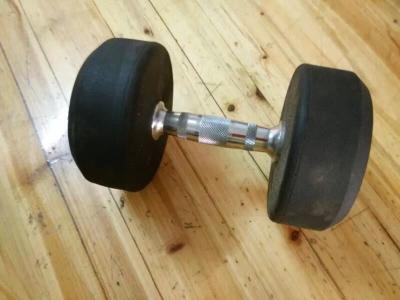 China rubber coated dumbbell for sale