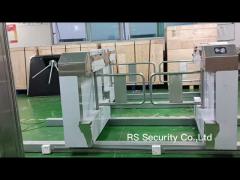 Building Walkway DC Brushless Swing Turnstiles Gate Automation Controller Nfc Reader Wing Barrier Led Red Green