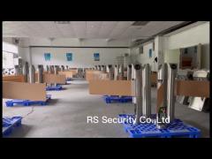 Hospital DC Brushless Swing Turnstiles Barriers Aluminium Alloy Barcode System Wing Gate Security Equipment