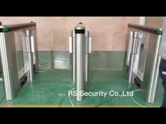 Kindergarten DC Brushless Swing Turnstile Anti-tailing Rfid Reader Wing Barriers Gate With Wheels