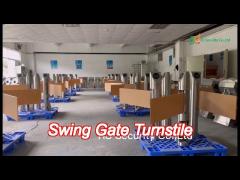 Hospital Dc Brushless Swing Turnstiles Barriers Aluminium Alloy Barcode System Wing Gate Security Eq