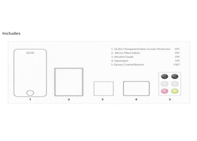 Cina L'arancia iPhone 5 della guardia dello schermo del telefono cellulare di 3 strati ha temperato densamente il protettore di vetro 0.21mm in vendita