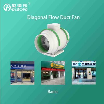 China Electric Plastic Blade Silent 8 Inline Duct Fan Customizable 220V 125W 145W For Banks for sale