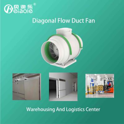 China Electric Plastic Oblique Flow Ventilation Axial 8 Inch Inline Duct Fan 220V 360W For Logistics for sale