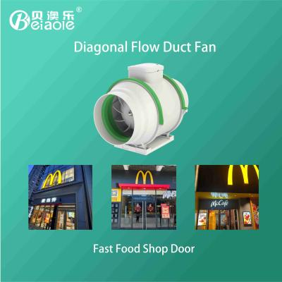 China Electric Ventilation Silent Industrial Duct Fan 8 inch 220V 360W with Oblique Flow Turbine for sale