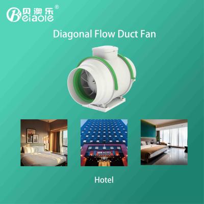 China Commercial Industrial Duct Fan Oblique Flow Extraction Ventilation 6 Inch Inline For Hotel for sale