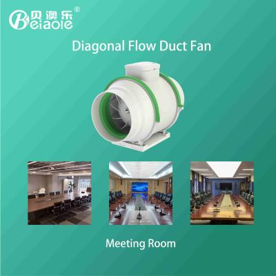 China 220V 50Hz Industrial Duct Fan 4 Inch Electric Plastic Blades Ventilation Inline For Meeting Room for sale