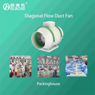 China 220V 230W Industrial Duct Fan Low Noise 10 Inch Oblique Flow Ventilation Bathroom Exhaust for sale