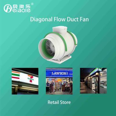 China 12 Inch Quiet Inline Fan Ceiling Mounted Ball Bearing Axial Flow Plastic Blade For Stores for sale