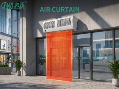 China HVAC Electric Heated Air Curtain 8.0-6.5m/s Installation Height 2.5-3m for sale