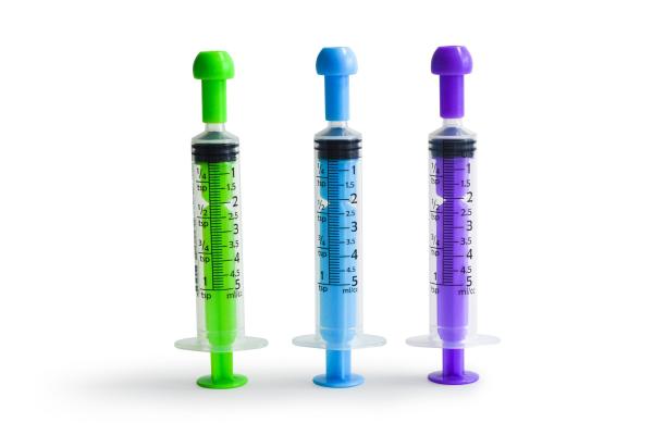 Μία φορά χρησιμοποιούμενη 1- 60mL από του στόματος σύριγγα σε μία συσκευασία PE