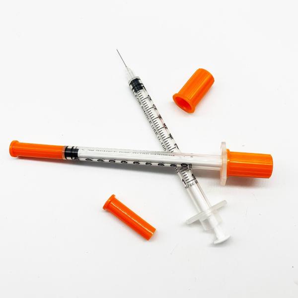 Steriele medicinale insulinespuit met vaste naald U-40/U-100 0.3ml/0.5ml/1.0ml FDA CE ISO