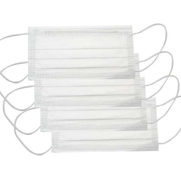 White Protective 3 Ply Disposable Ear Loop Tie On Facial Mask With Customization