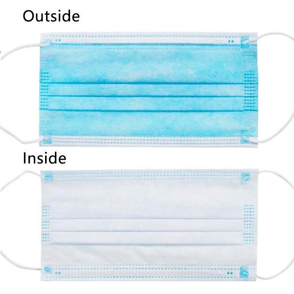 White Protective 3 Ply Disposable Ear Loop Tie On Facial Mask With Customization