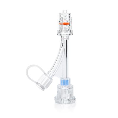 China Rotary Y Valve Arc Type with Rotating Male Luer for Infusion Set in 0Fr-9Fr Size and 77.80mm Length for sale