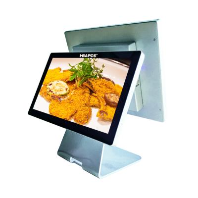 China New Arrival all in one pos system dual 15inch 13.3 inch touch screen cash register for retail sale for sale
