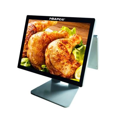 China 15 inch + 13.3 inch Aluminium Alloy Housing Flat Panel Touch Screen Hardware Billing POS Machine for sale