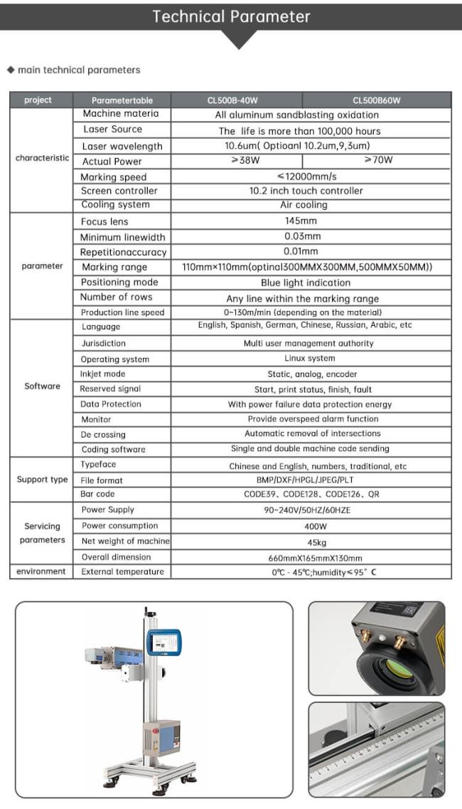 CO2 Laser Marking Machine in operation marking PET bottles