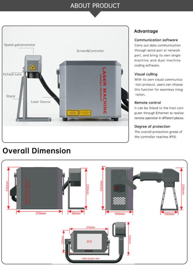Handheld Laser Marking Machine showing compact design and touch screen interface