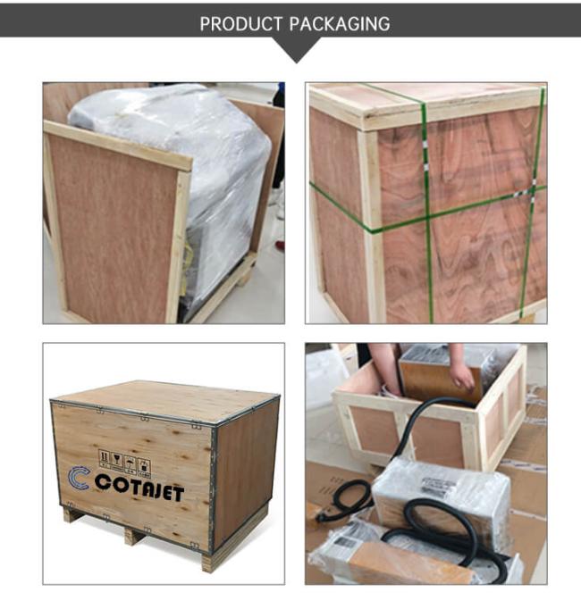 UV Laser Coding Machine in operation marking wood sample