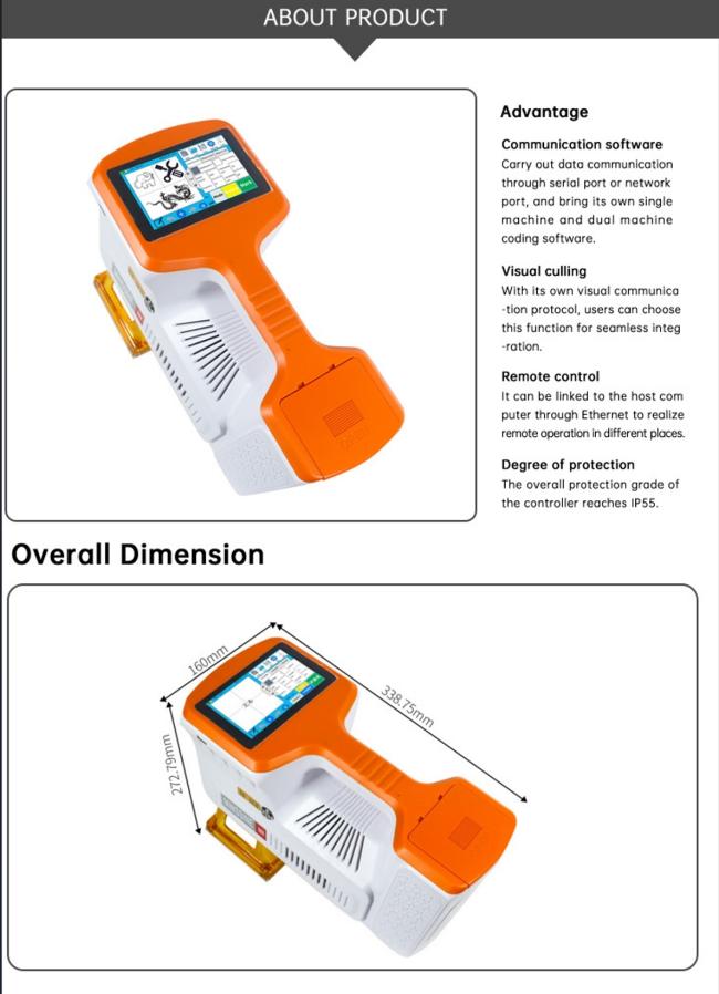 Handheld laser marking machine in operation