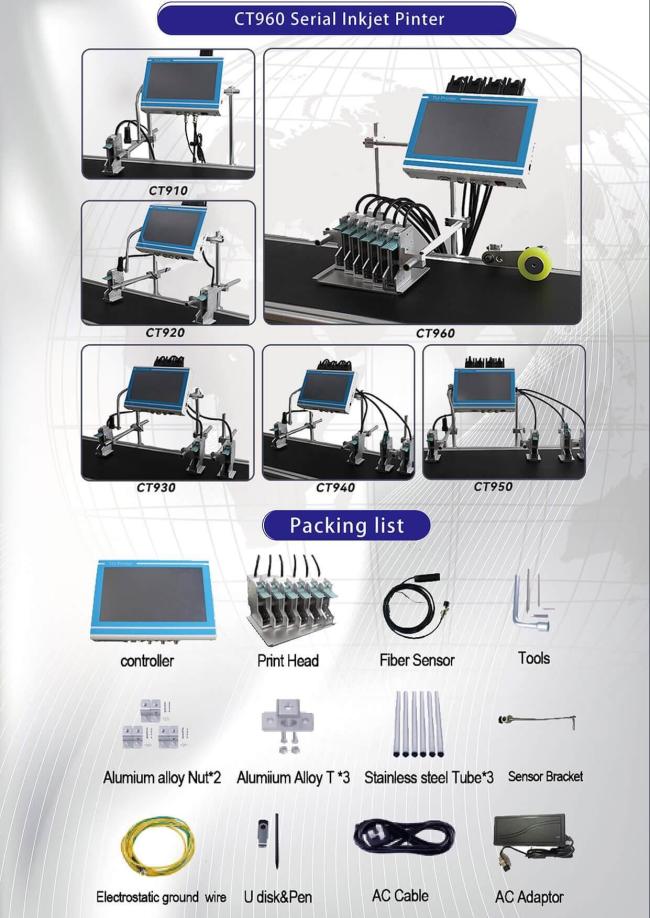 Close-up view of Thermal Inkjet Printer Machine printing barcode