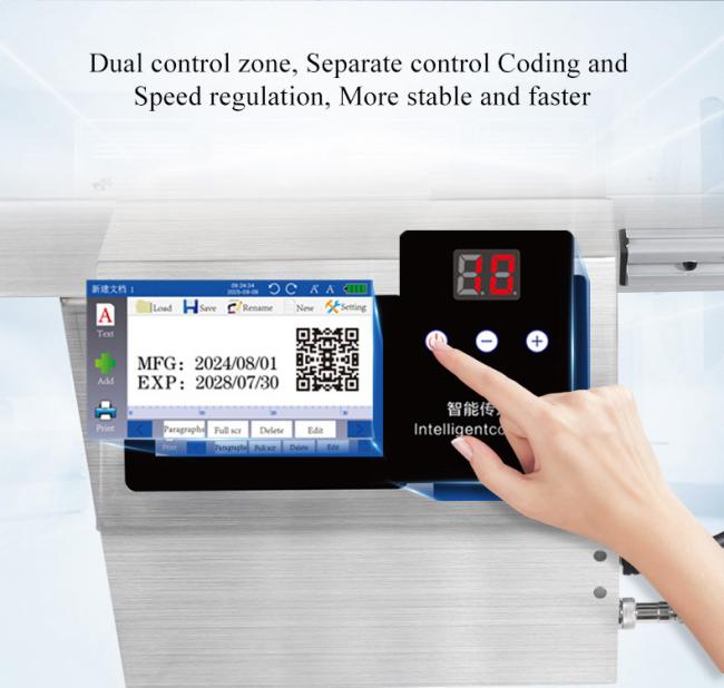 Side view of paging machine with inkjet coder