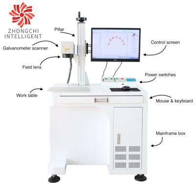 China 30W Logo Laser Printing Machine 0.01mm de Graveur van het de Lasermetaal van de Nauwkeurigheidsdesktop Te koop